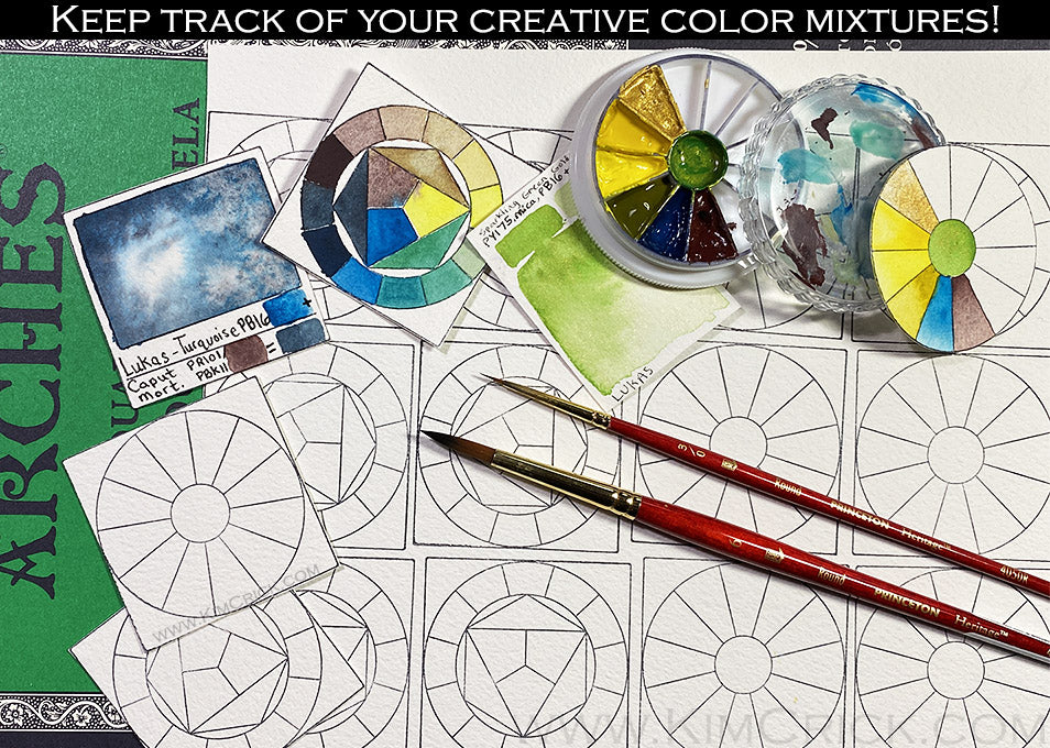 Color Wheel Rubber Stamp for Watercolor Pie Chart, Ink, Acrylic, etc ...