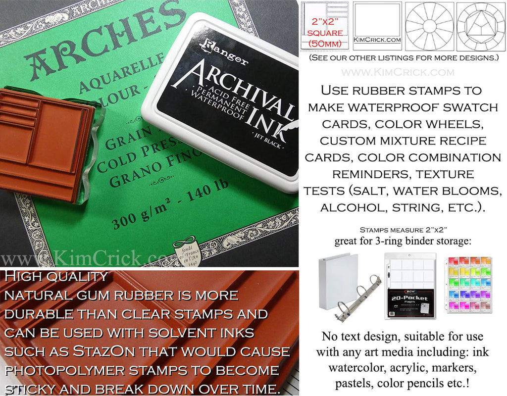 Color Wheel Rubber Stamp for Watercolor Pie Chart, Ink, Acrylic, etc ...