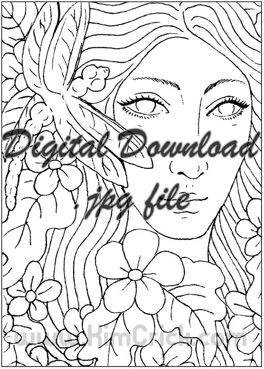 Digital File - Dragonfly Portrait Line Drawing to Trace Ink Art Tracea ...